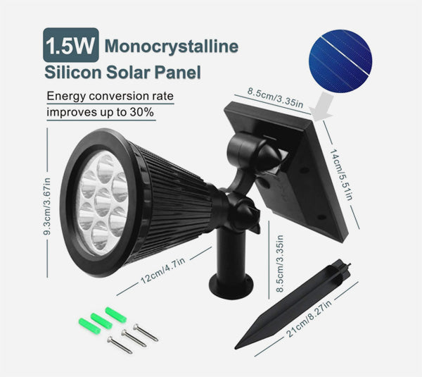 Solar Landscape Spotlight - 6000K – MTLElectric